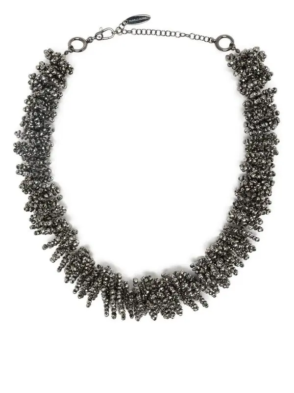 Brunello Cucinelli Oversized Beaded Necklace - Grey