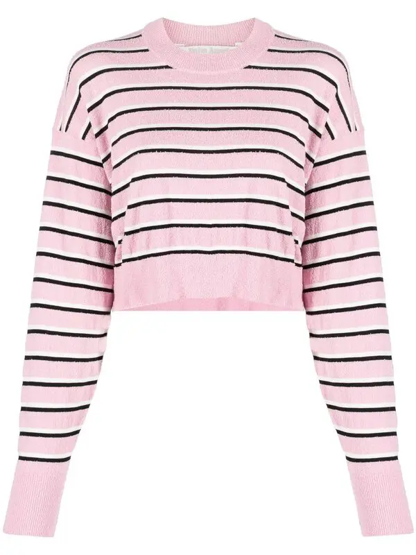 Palm Angels Striped Cropped Jumper