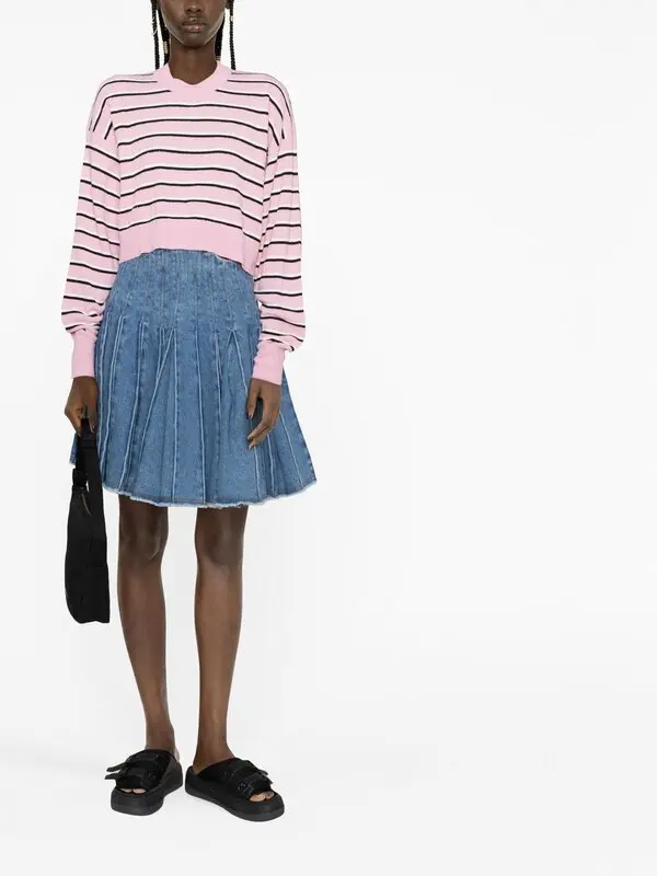 Palm Angels Striped Cropped Jumper