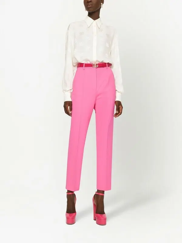 Dolce & Gabbana Dg-logo Jacquard Silk Shirt