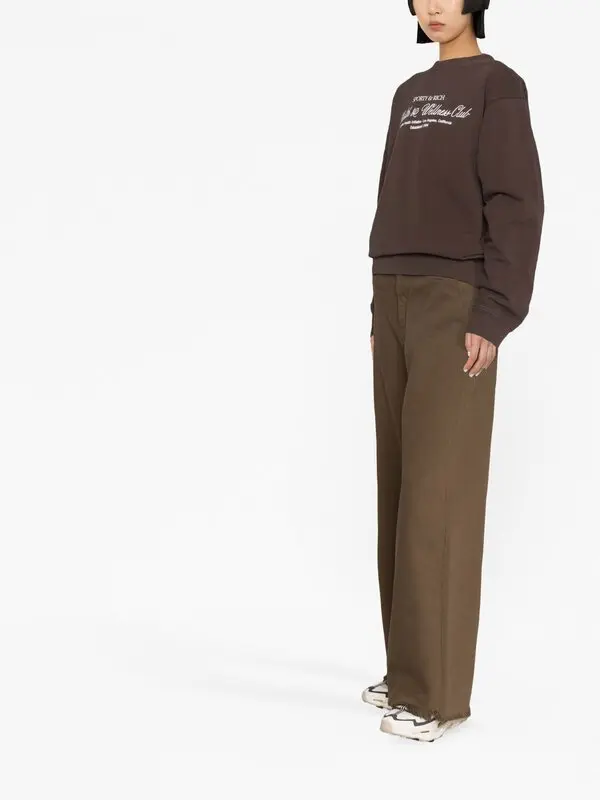 SPORTY & RICH Embroidered Logo Cotton Sweatshirt