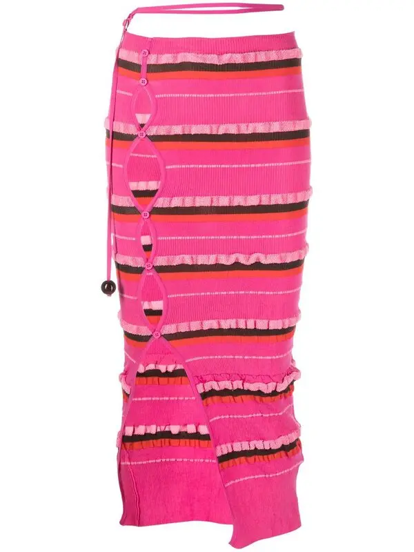 Jacquemus La Jupe Maille Concha Midi Skirt - Pink