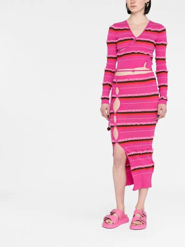 Jacquemus La Jupe Maille Concha Midi Skirt - Pink