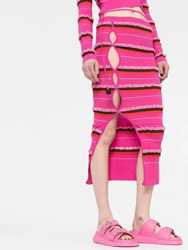 Jacquemus La Jupe Maille Concha Midi Skirt - Pink