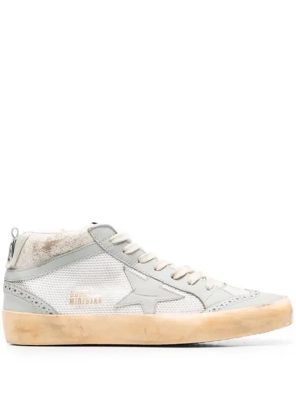 GOLDEN GOOSE Mid Star Lace-up Sneakers - White