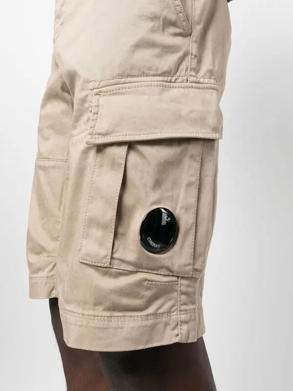C.P. COMPANY Lens-detail Cotton Cargo Shorts - Neutrals