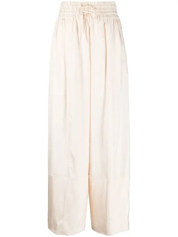 JIL SANDER Pressed-crease Palazzo Pants - Neutrals