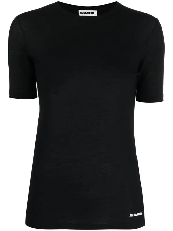 JIL SANDER Logo-print Hem T-shirt - Black