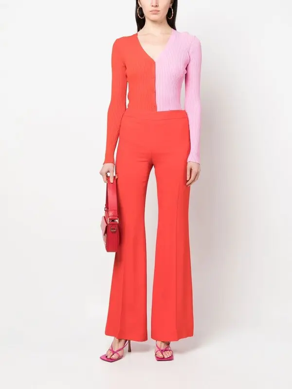 Moschino Pressed-crease Flare Trousers