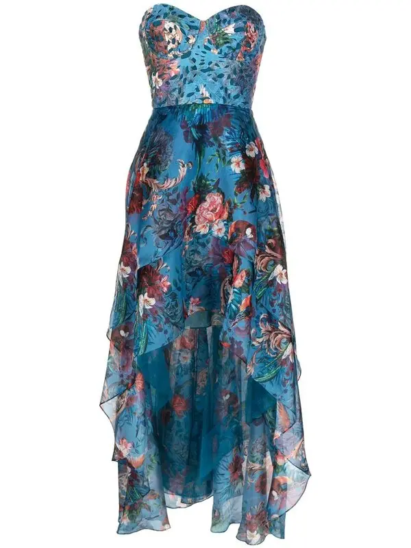 open lace back dress A-Line Tulle Wedding Dress with Colored Floral Meadow Embroidery main image 0