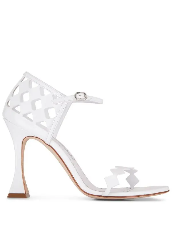 Manolo Blahnik Cut-out Leather Sandals