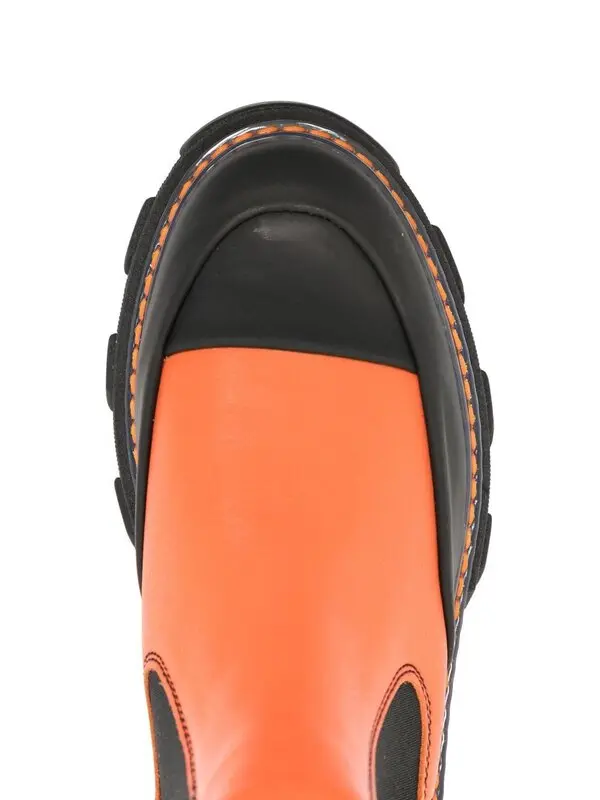 GANNI Panelled Chelsea Boots - Orange