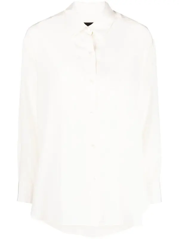 NILI LOTAN Silk Button Down Shirt - Neutrals