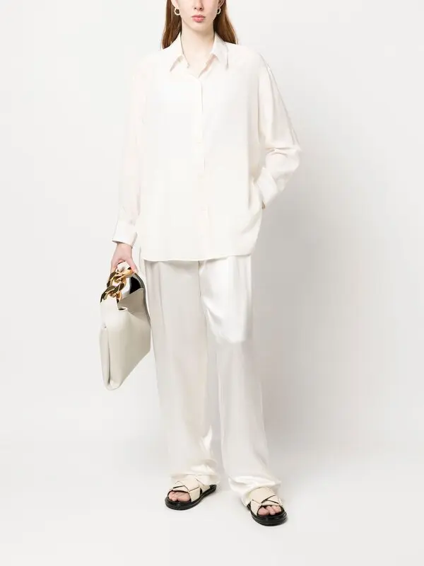 NILI LOTAN Silk Button Down Shirt - Neutrals