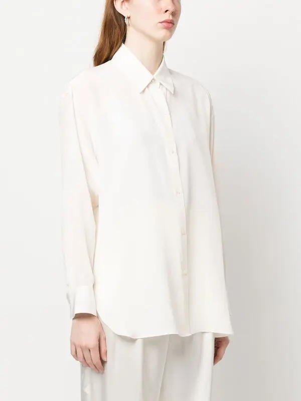 NILI LOTAN Silk Button Down Shirt - Neutrals