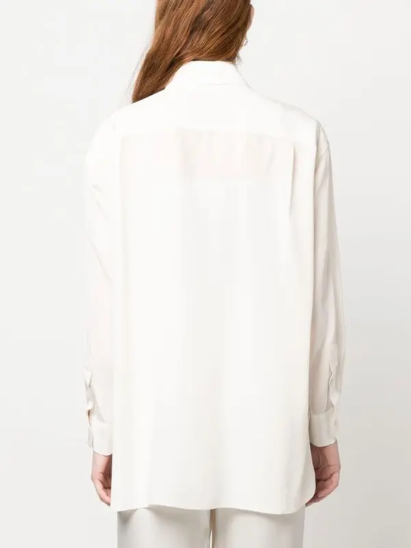 NILI LOTAN Silk Button Down Shirt - Neutrals