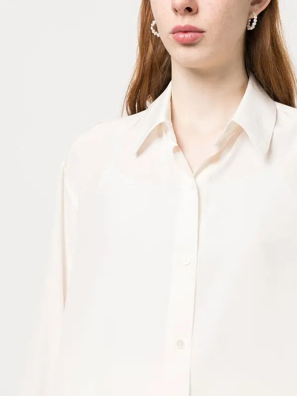 NILI LOTAN Silk Button Down Shirt - Neutrals
