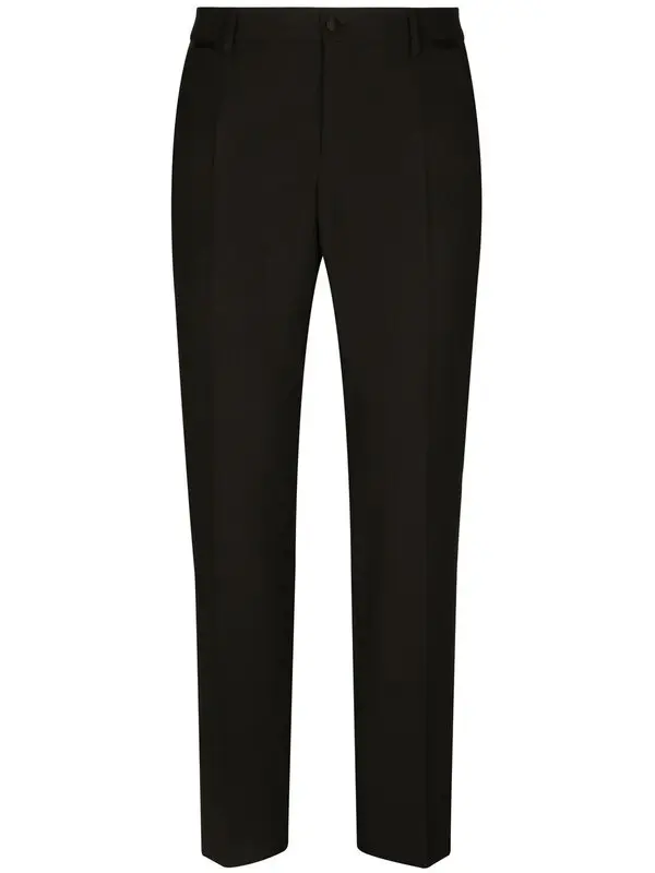 Dolce & Gabbana Stretch-wool Tuxedo Trousers - Black