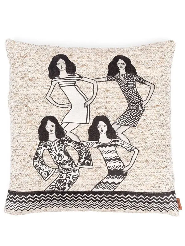 Missoni Brunette Illustration-print Cushion - Neutrals