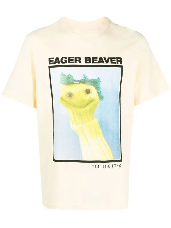 Martine Rose Graphic-print Cotton T-shirt - Yellow