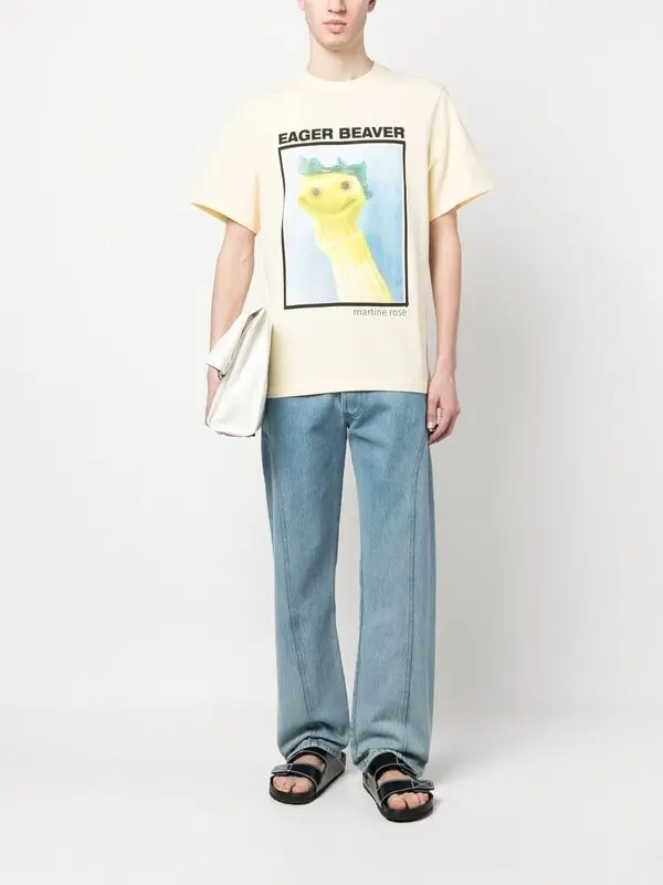 Martine Rose Graphic-print Cotton T-shirt - Yellow