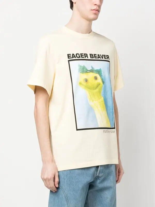 Martine Rose Graphic-print Cotton T-shirt - Yellow