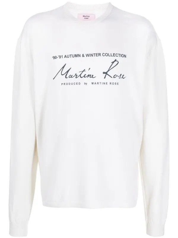 Martine Rose Logo-print Crewneck Sweatshirt - White