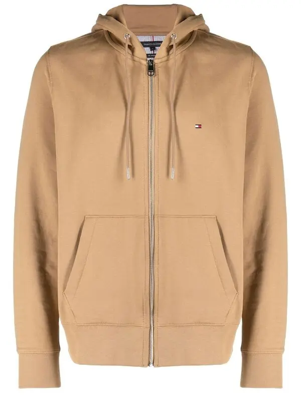 Tommy Hilfiger 1985 Cotton Zipped Hoodie - Brown
