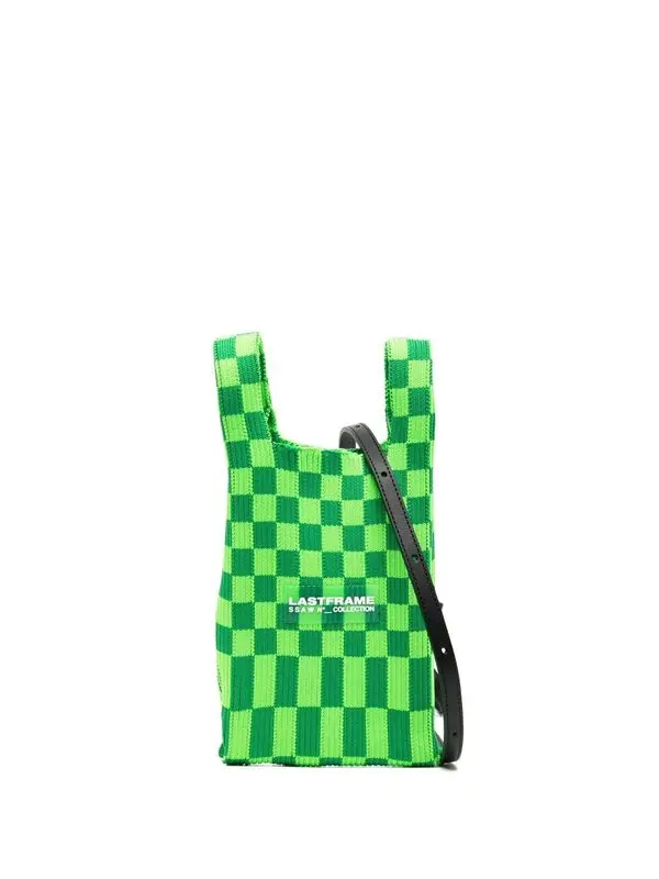 LASTFRAME Ichimatsu Check-pattern Tote Bag - Green