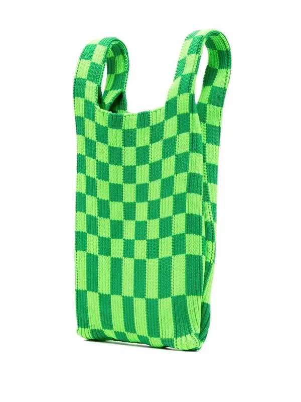 LASTFRAME Ichimatsu Check-pattern Tote Bag