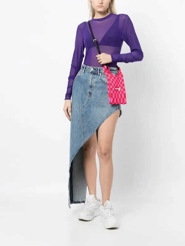 LASTFRAME Checkerboard-print Satchel Bag