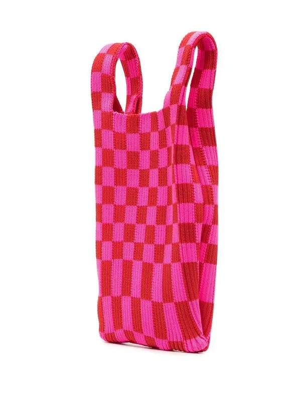 LASTFRAME Checkerboard-print Satchel Bag