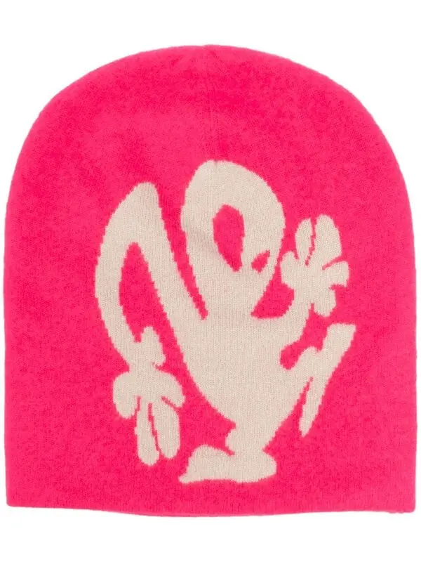 Frenckenberger Graphic-print Cashmere Beanie - Pink