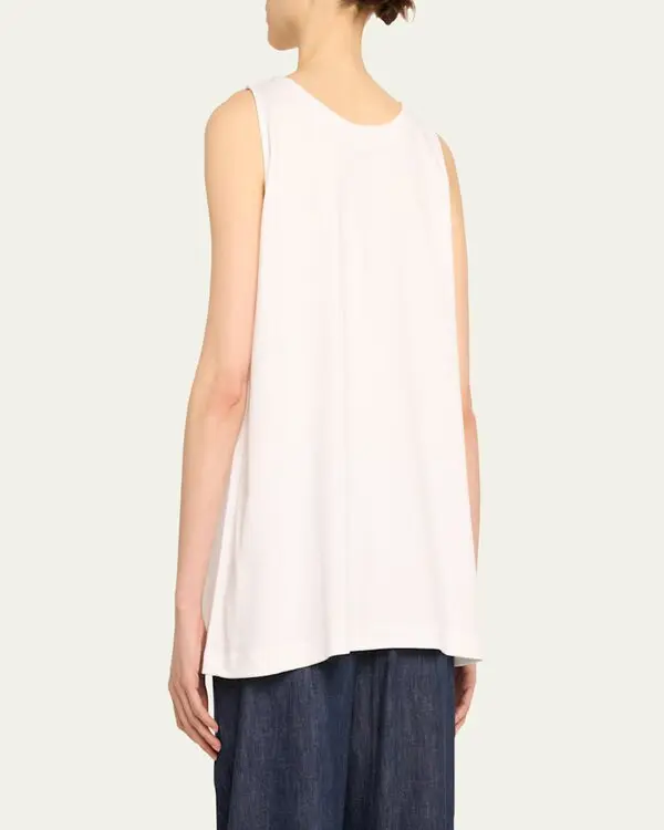 Eskandar A-line Long Shell Top - White