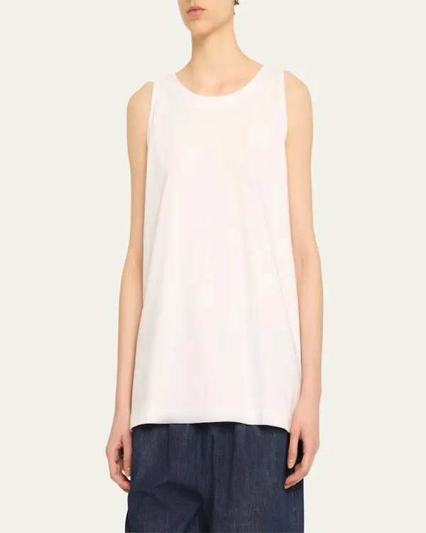 Eskandar A-line Long Shell Top - White