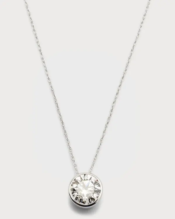 Neiman Marcus 18k 1.5tcw Round Pendant - White Gold
