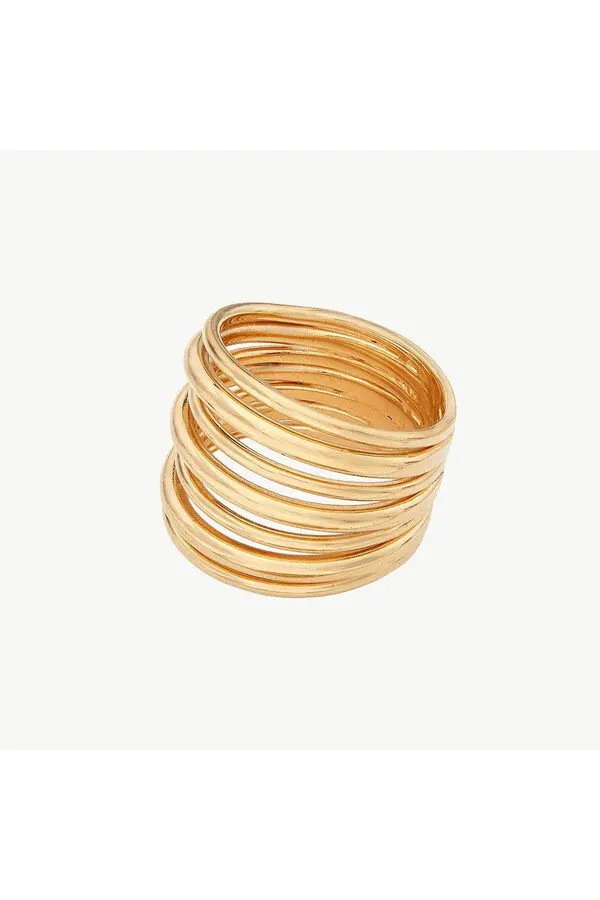 SOKO Layered Strand Stacked Ring - Gold