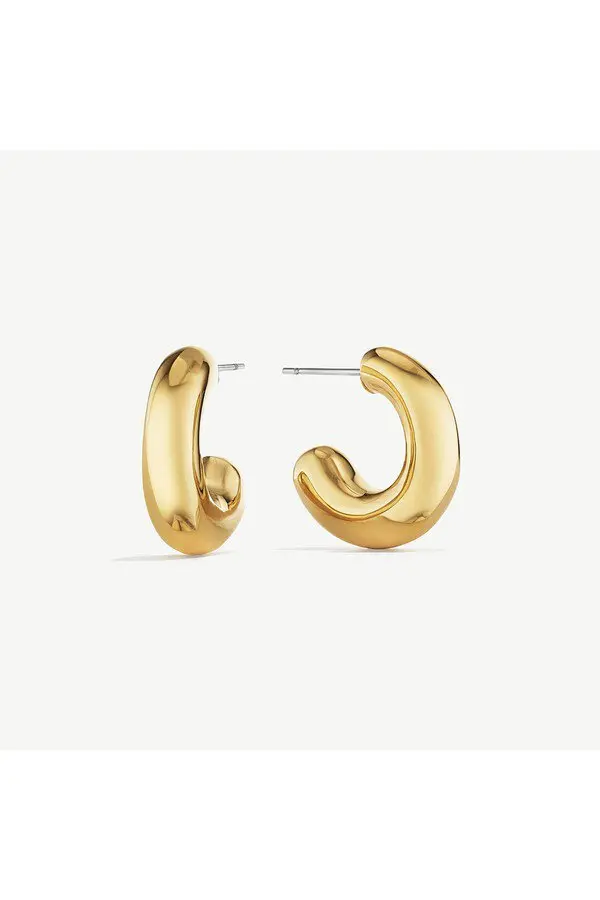 SOKO Chunky Dash Hoop Earrings - Gold