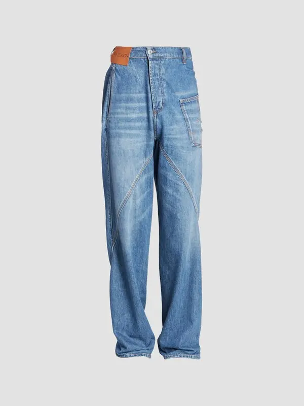 JW Anderson Twisted Denim Workwear Jeans - Light Blue