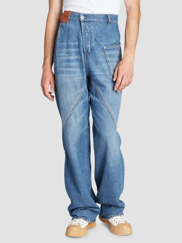 JW Anderson Twisted Denim Workwear Jeans - Light Blue