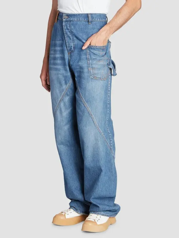 JW Anderson Twisted Denim Workwear Jeans - Light Blue