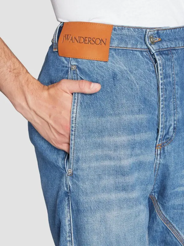 JW Anderson Twisted Denim Workwear Jeans - Light Blue