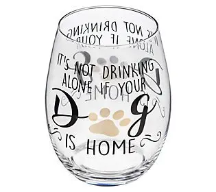 EVERGREEN 18-oz 'it's Not Drinking Alone' Steml Ess Wine Glass - One-color