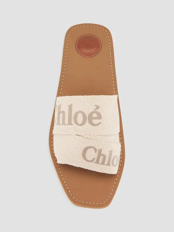 Chloé Woody Logo Slide Sandals - Blushy Beige