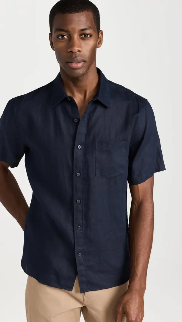Vince Linen Short Sleeve Shirt