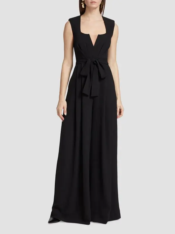 MICHAEL COSTELLO Eloise Belted Pleated Wide-leg Jumpsuit