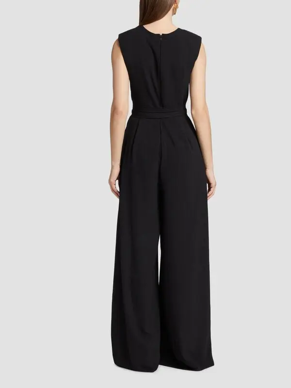 MICHAEL COSTELLO Eloise Belted Pleated Wide-leg Jumpsuit