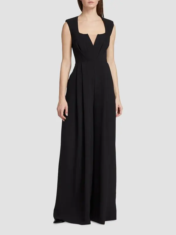 MICHAEL COSTELLO Eloise Belted Pleated Wide-leg Jumpsuit