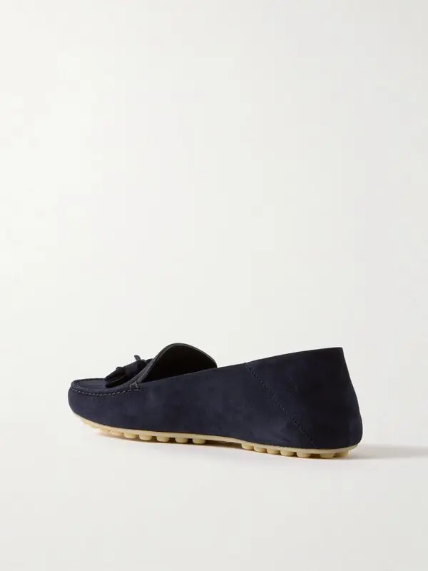 Loro Piana Tasseled Suede Loafers - Blue