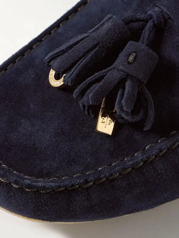 Loro Piana Tasseled Suede Loafers - Blue